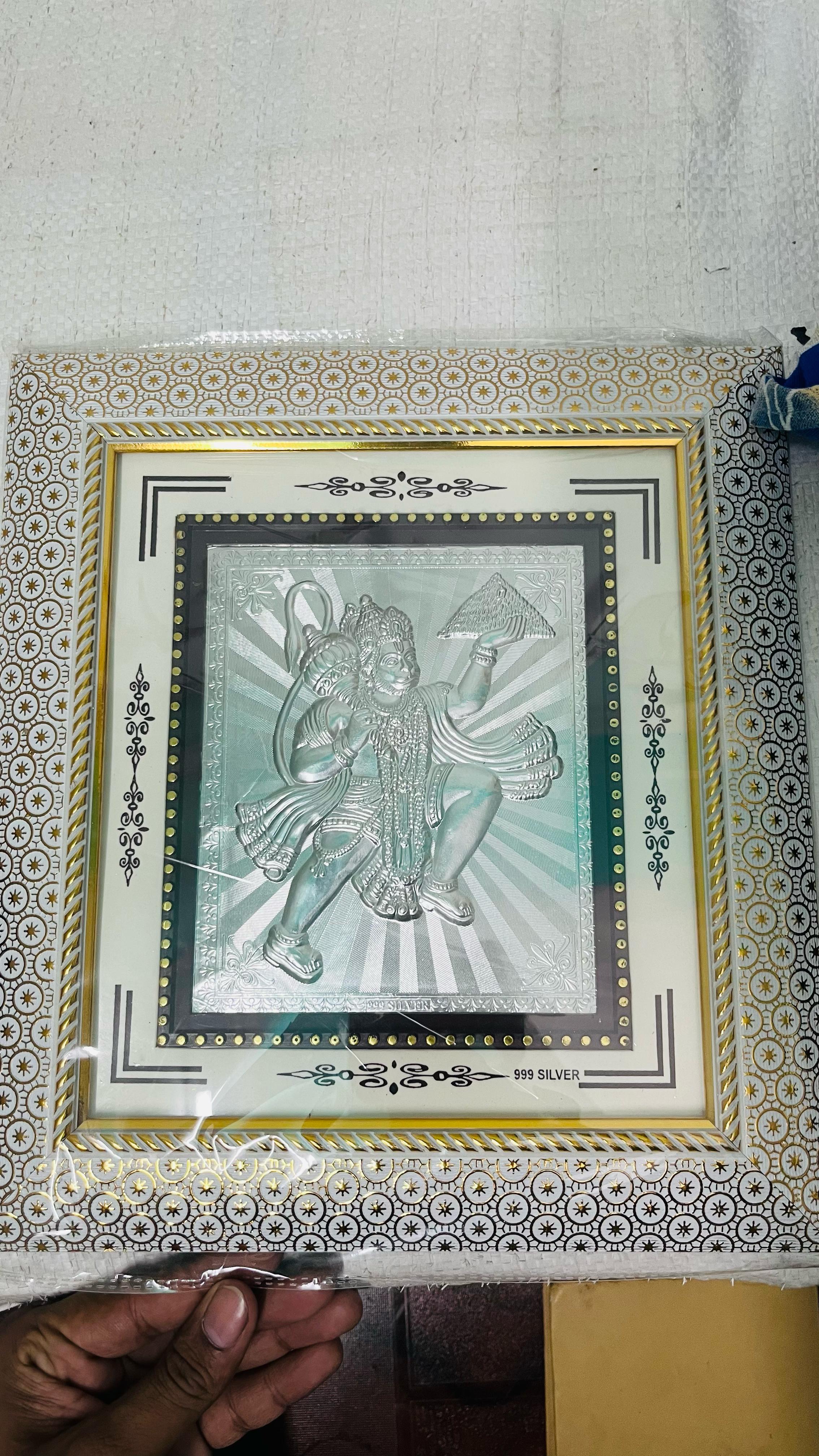 Shri Hanuman Ji in 999 Silver – Sanjeevani Parvat Frame (Premium Editi ...