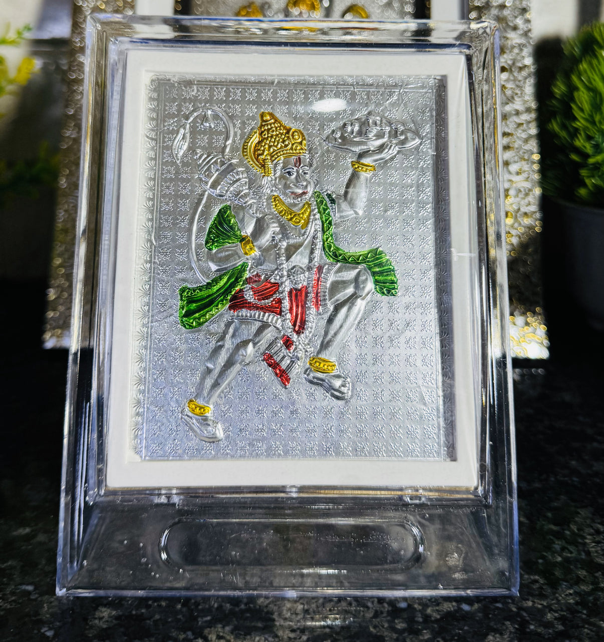 999 Silver Hanuman Ji Flying with Sanjeevani Mountain – Encased in Cry ...