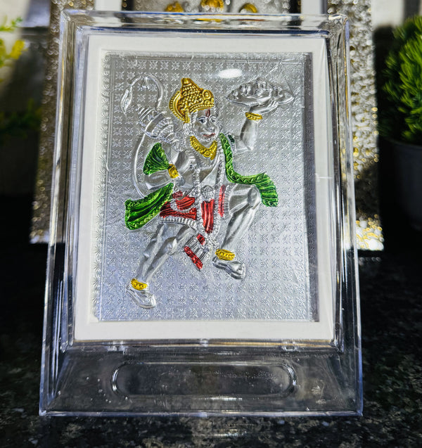 999 Silver Hanuman Ji Flying with Sanjeevani Mountain – Encased in Cry ...
